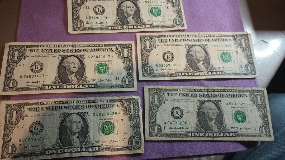 Star Note Federal Reserve Note One Dollar Lot of Four Notes - Etsy
