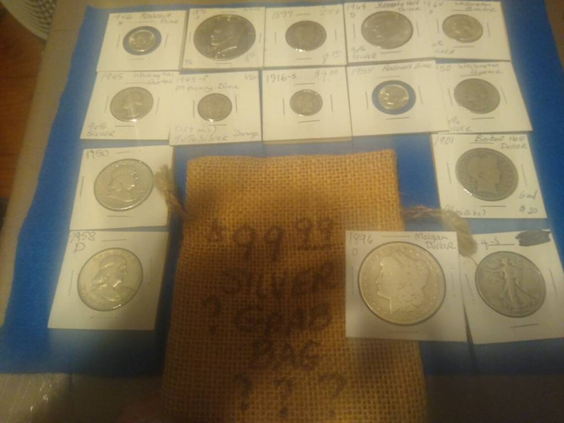 99.99 U.S. Silver Grab Bag 90 Percent Silver - Etsy
