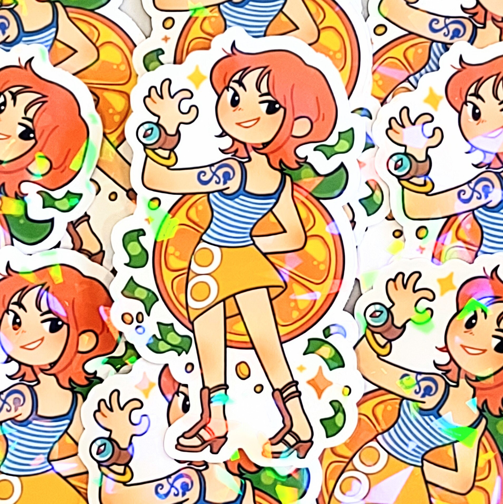 Nami OP Holographic Sticker - Etsy
