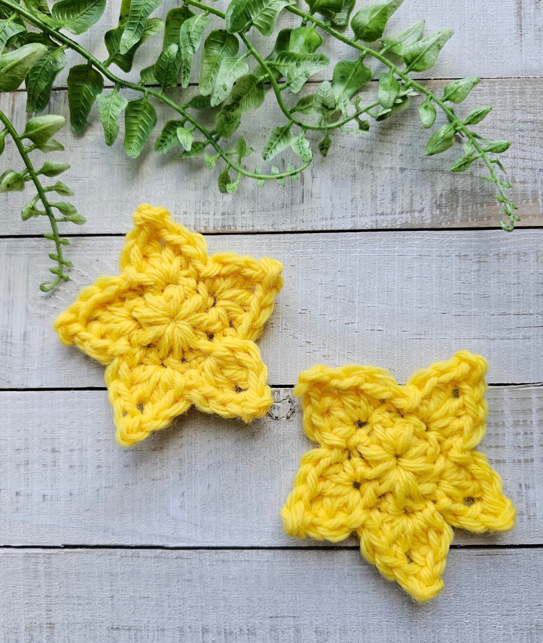 Custom Pair of Crochet Star Magnets for Refrigerator, Locker, Desk ...