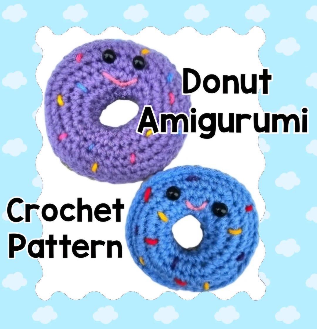 CROCHET PATTERN / Easy Amigurumi Donut Crochet Pattern, Kawaii Donut ...