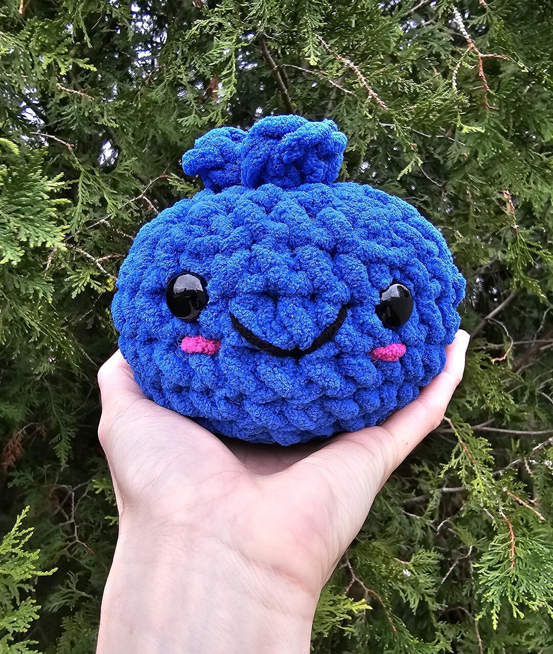 Crochet Blueberry Plushie: Handmade Kawaii Amigurumi Toy - Etsy
