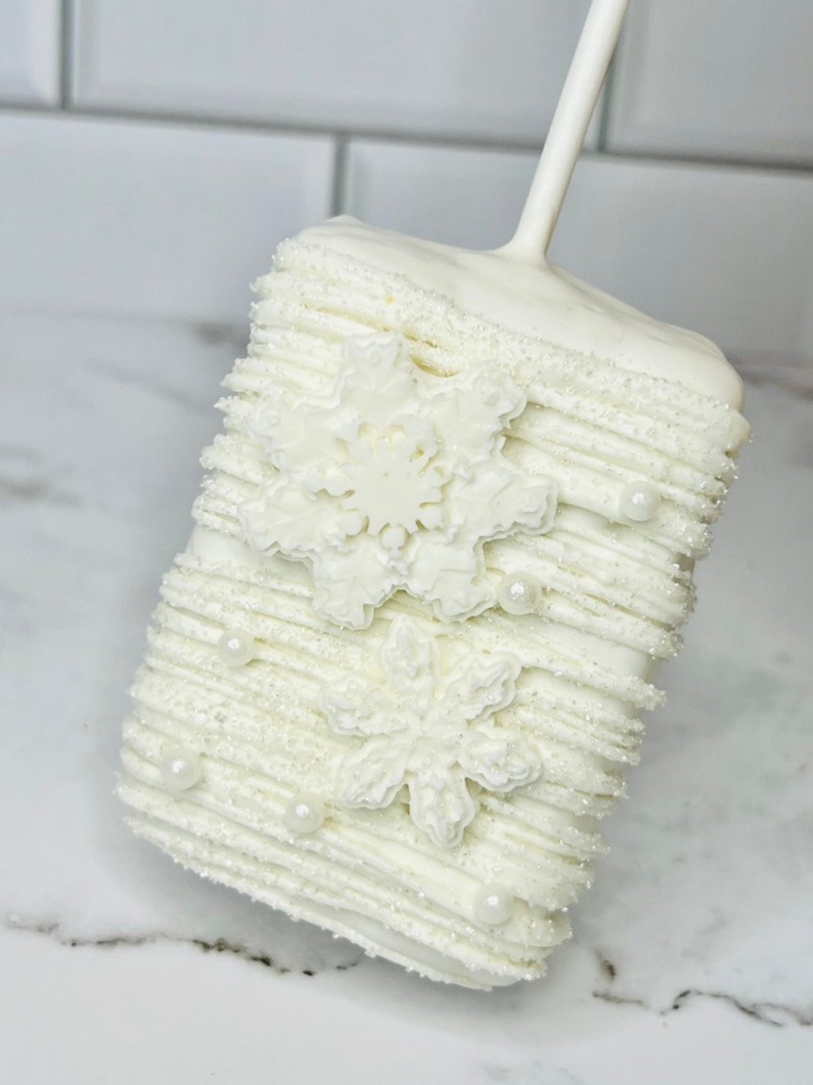 Snowflake Rice Krispy Treats: Winter White Party Favors (1 Dozen) - Etsy