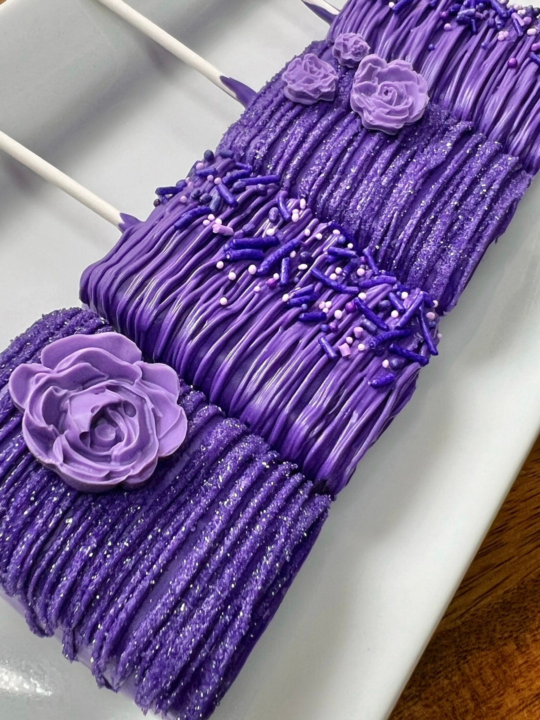 Purple Violet Chocolate Covered Rice Krispy Treats Birthday Anniversary ...