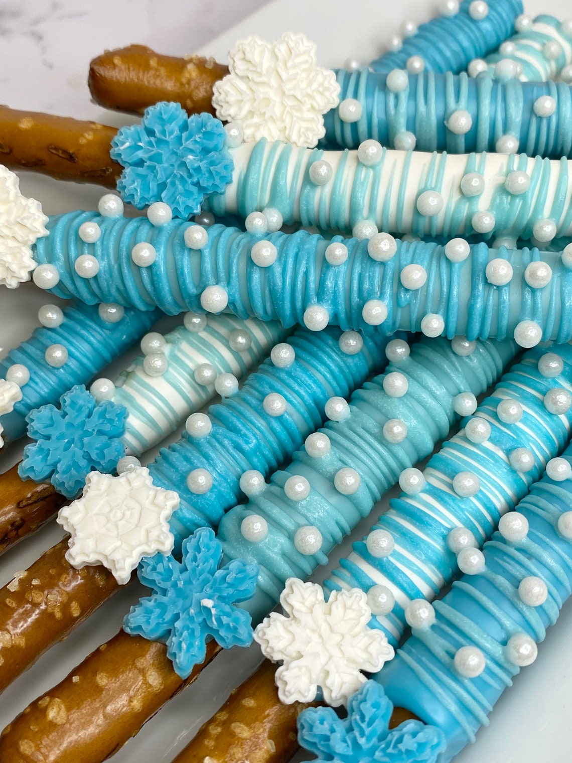 Chocolate Pretzel Rods Snowflake Winter Wonderland Princess - Etsy