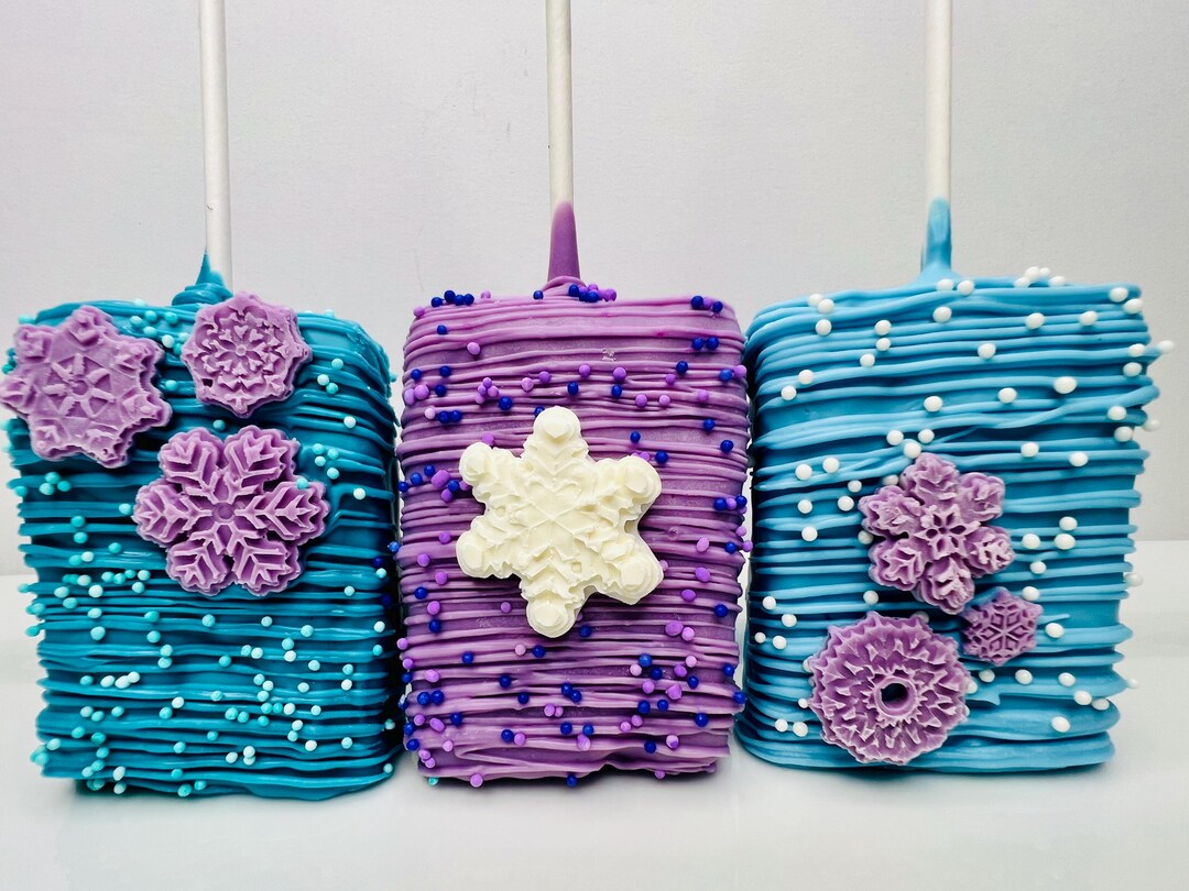 Winter Wonderland Chocolate Covered Rice Krispy Treats: Snowflake Party ...