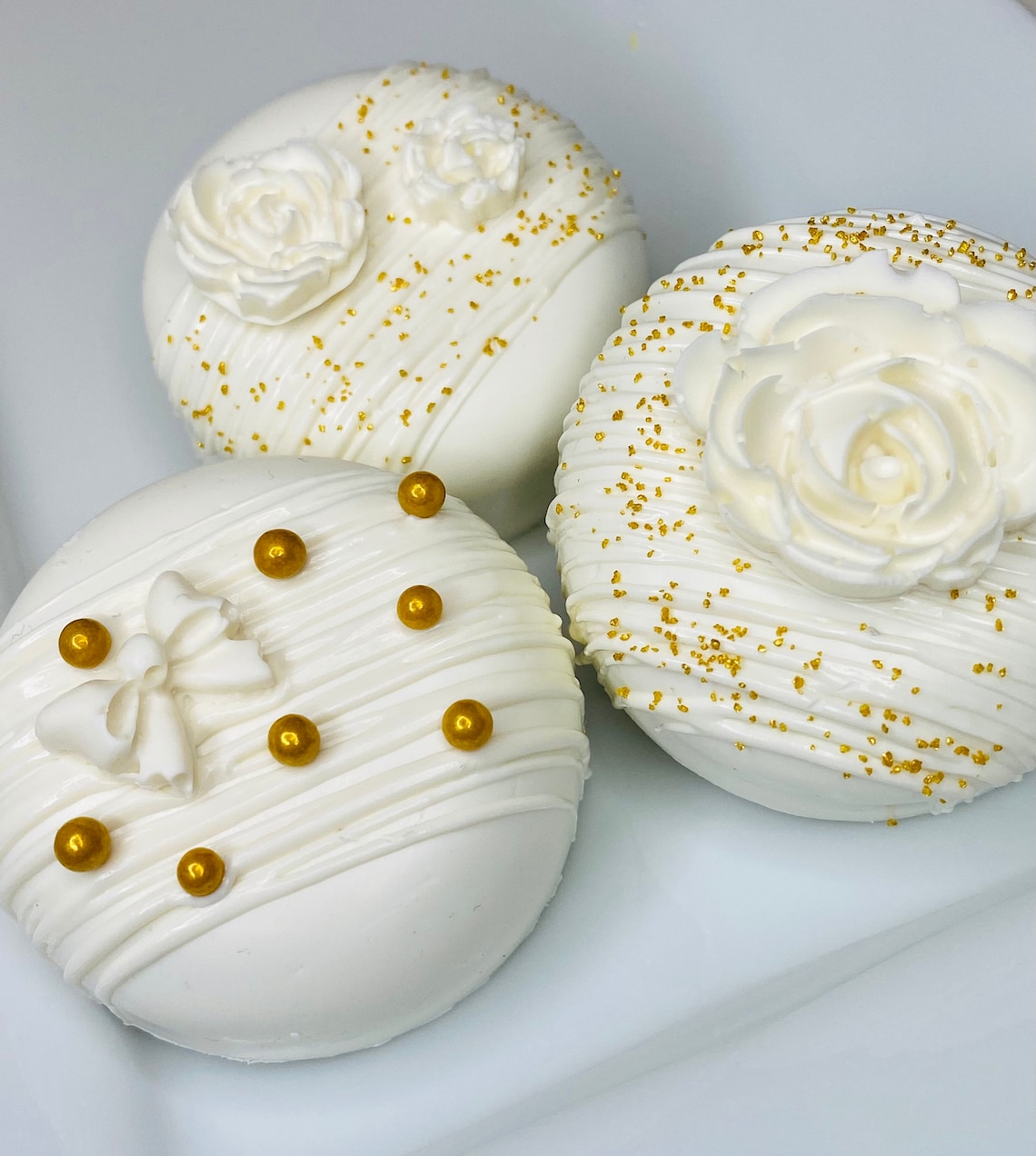 Chocolate Covered Oreo With White Silver or Gold and Bow or - Etsy