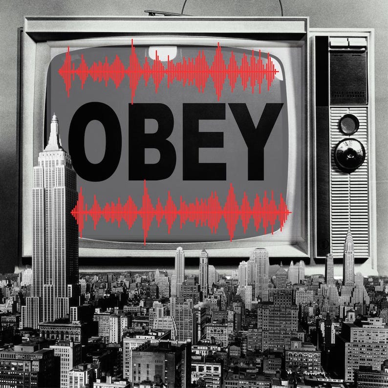 OBEY Television Surreal Collage Print Square Airframe Photo Tile ...