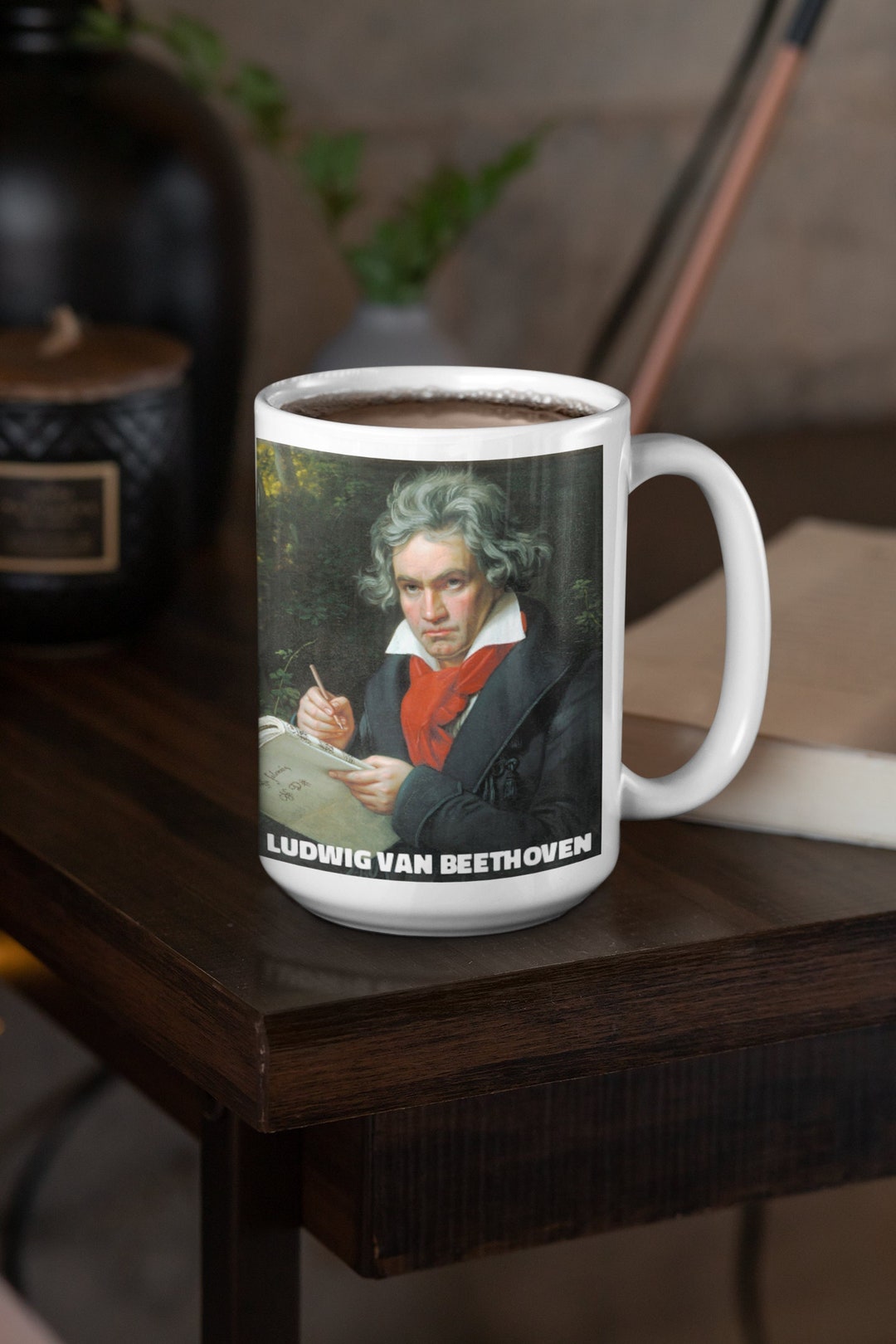Beethoven Coffee Mug, Classic Music Composer Ludwig Van Beethoven ...