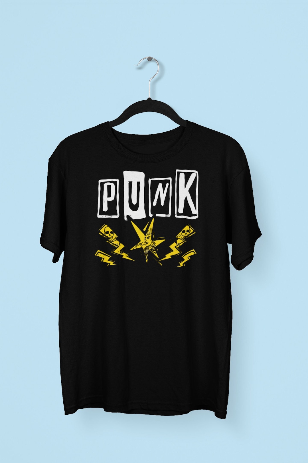 Punk Rock Tshirt, Punk Rock Singer Skulls Grafiti T-shirt - Etsy