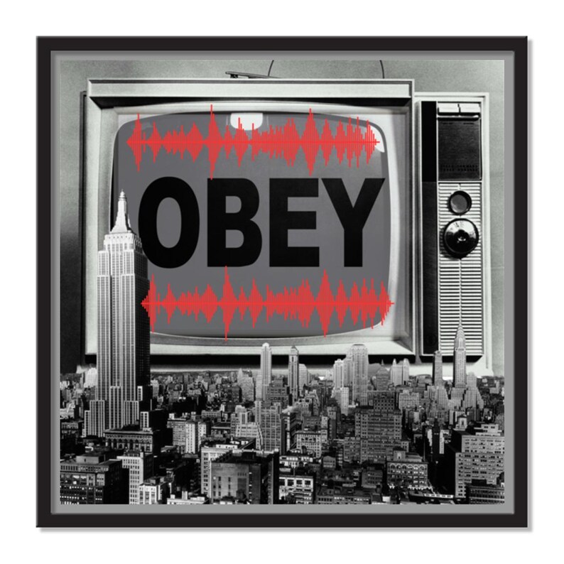 OBEY Television Surreal Collage Print Square Airframe Photo Tile ...