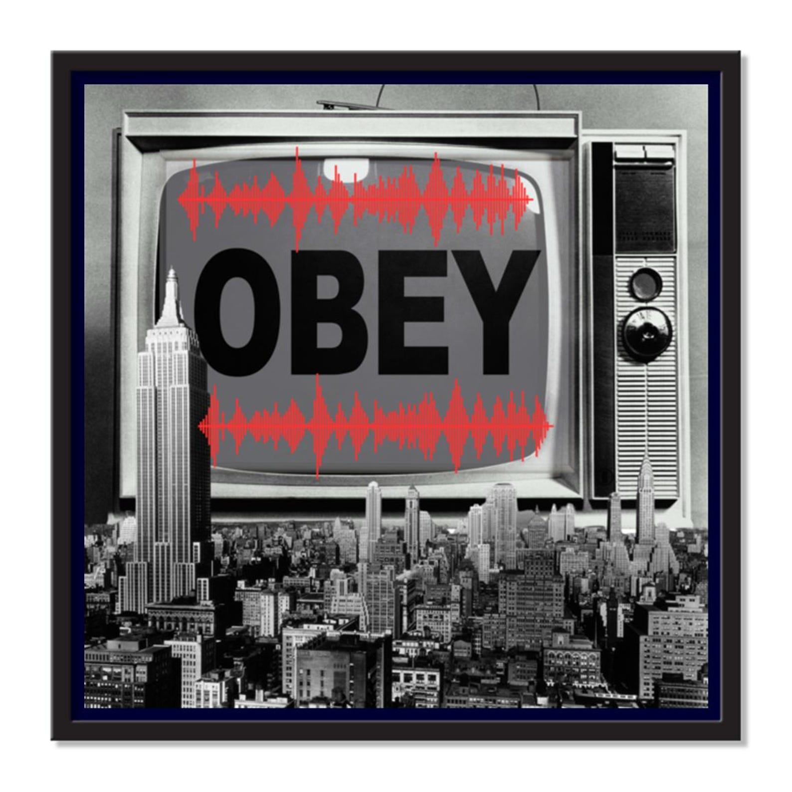 OBEY Television Surreal Collage Print Square Airframe Photo Tile ...