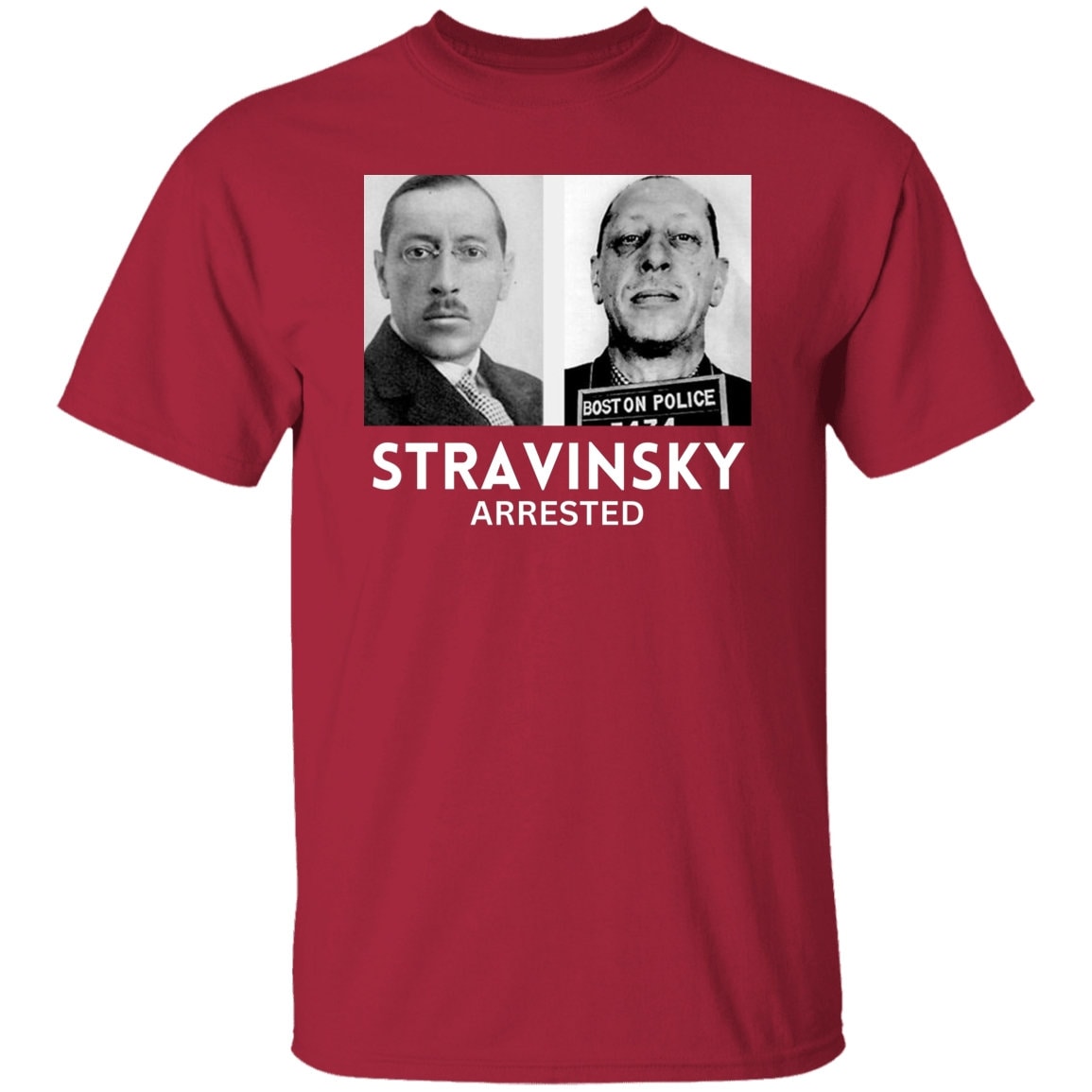 Stravinsky Arrested Mugshot Pic T-shirt, Igor Stravinsky Modernist ...