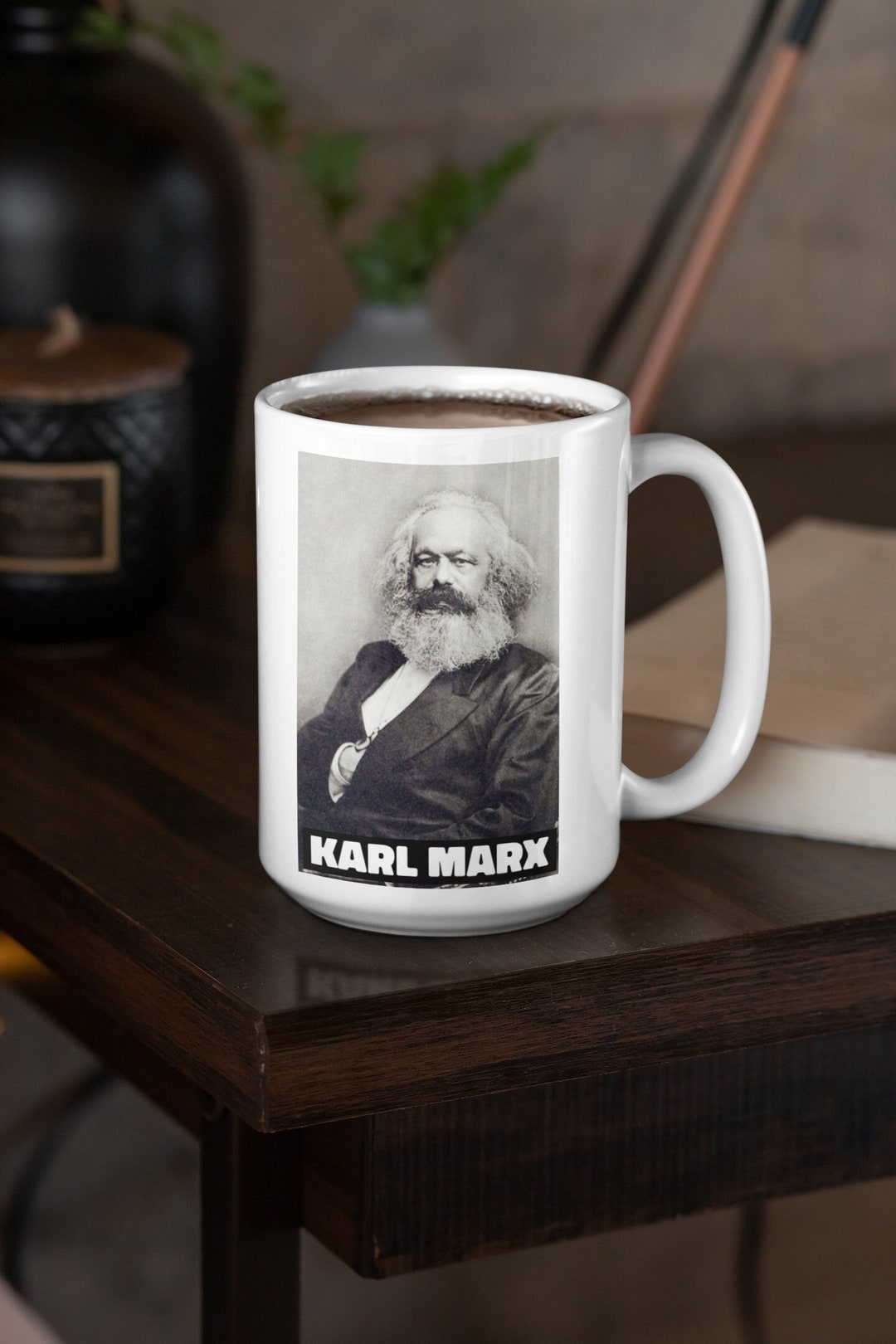 Karl Marx Communist Philosopher Writer Black White Coffee Mug 11oz 15oz ...
