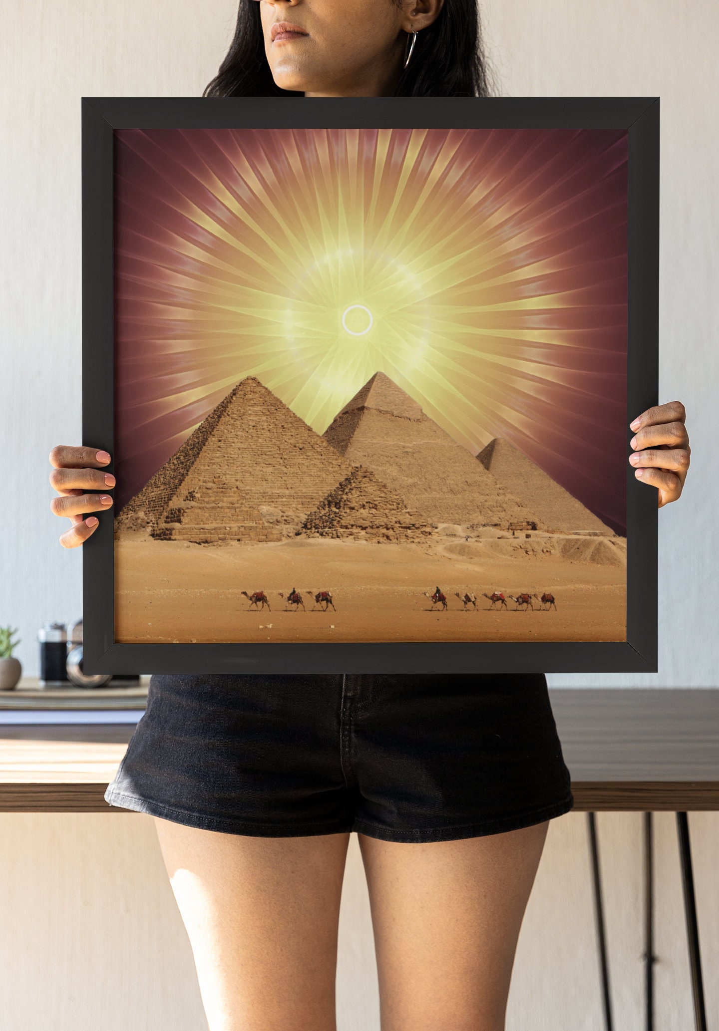 Egyptian Pyramids Surreal Collage Wall Art Print Egypt Canvas - Etsy
