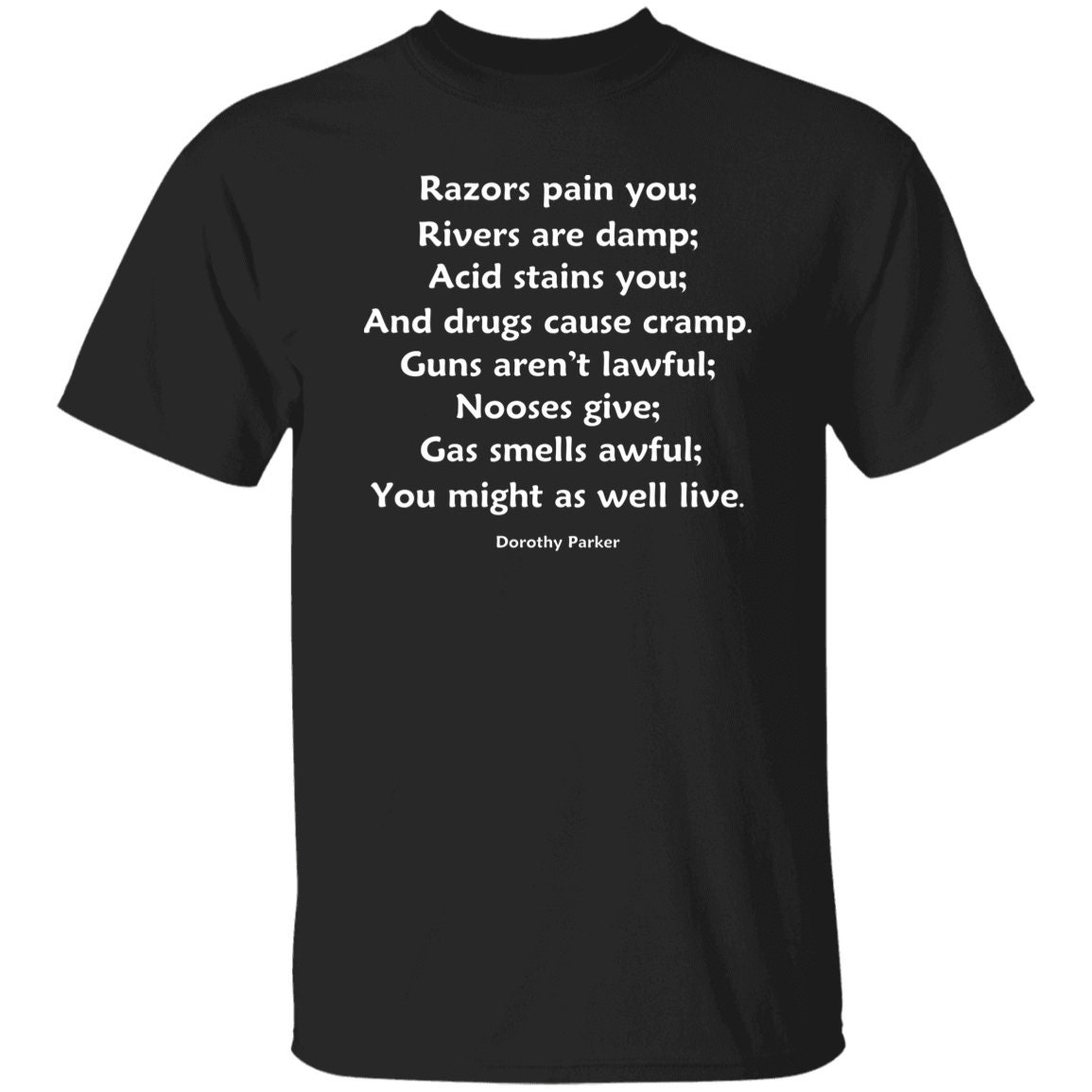 Dorothy Parker Mental Health Tshirt, Resume Poem Tee, Brainy Quote ...
