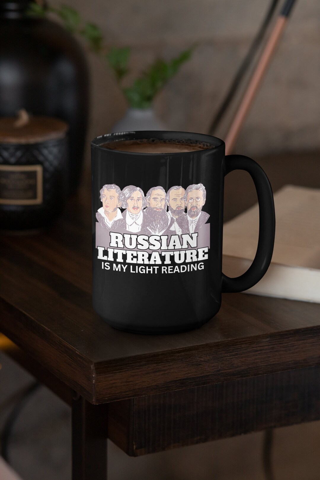 Funny Russian Literature Coffee Mug Tolstoy Dostoevsky Pushkin Chekhov ...