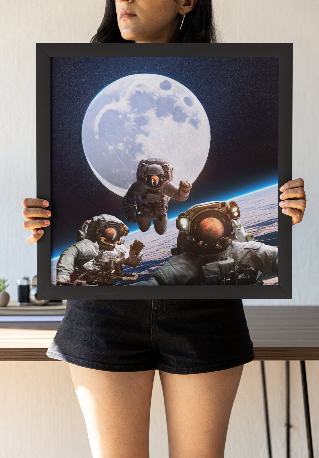 Surreal Space Landscape Collage Print, Mars Nasa Astronaut Digital ...