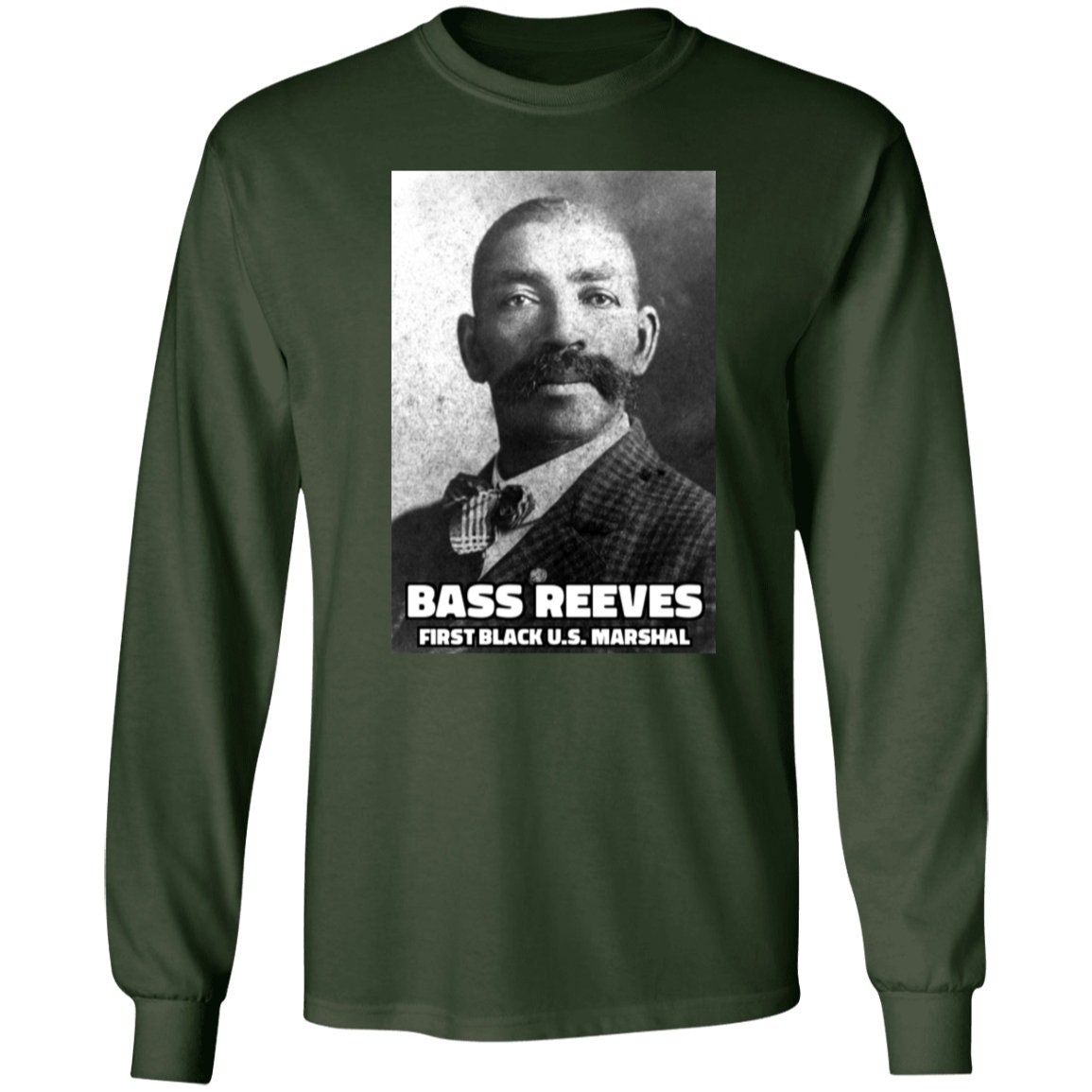 Bass Reeves US Marshal Long Sleeve Tshirt, Old West Lawman Bass Reeves ...