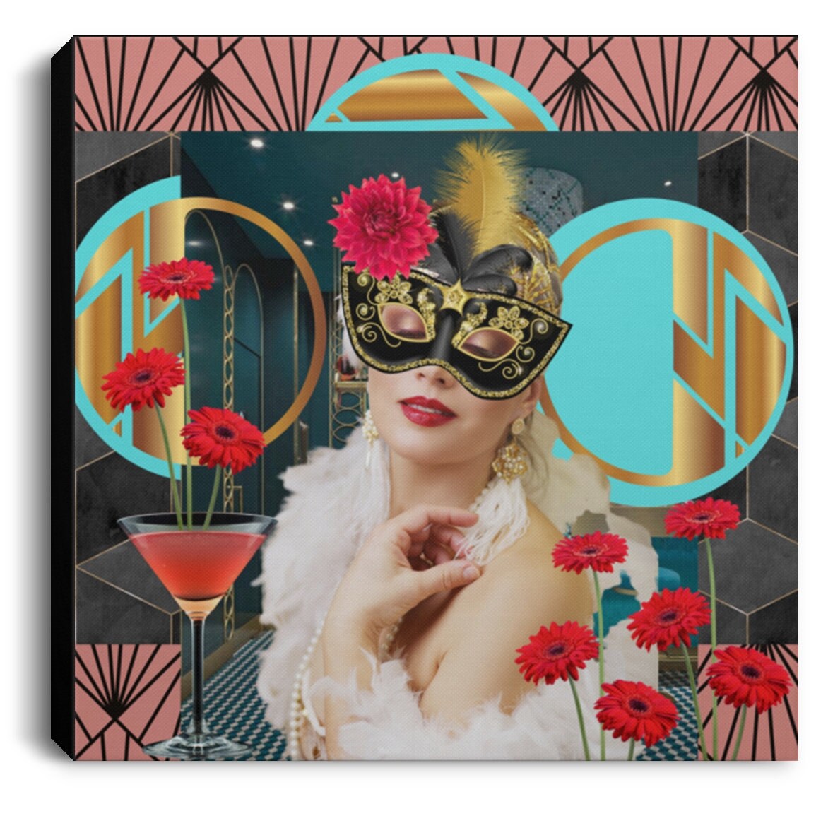 Art Deco Collage Print, 1920s Art Deco Canvas Print, Art Deco Wall ...