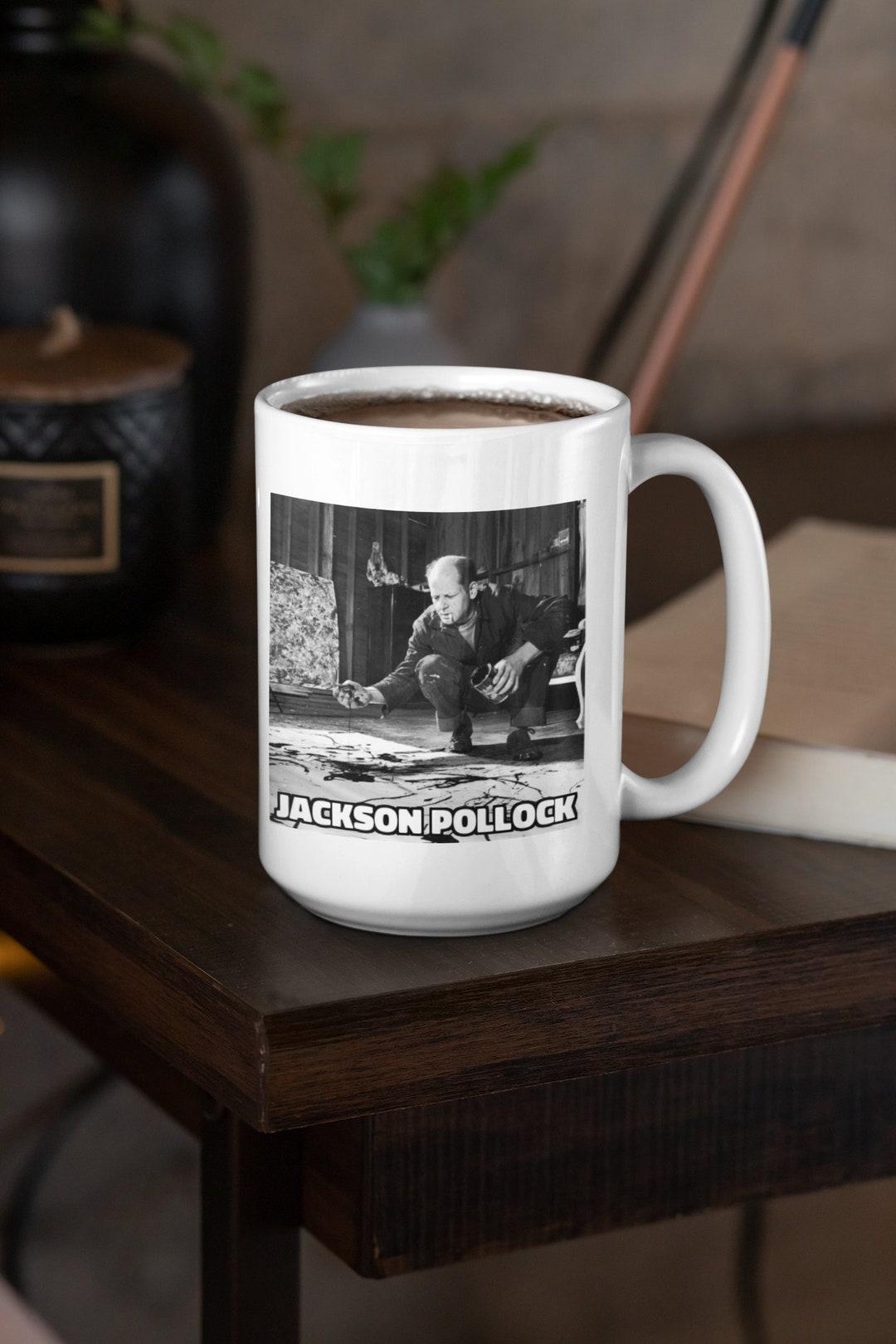 Jackson Pollock Inspired Art Coffee Cup, Abstract Expressionism Gift ...