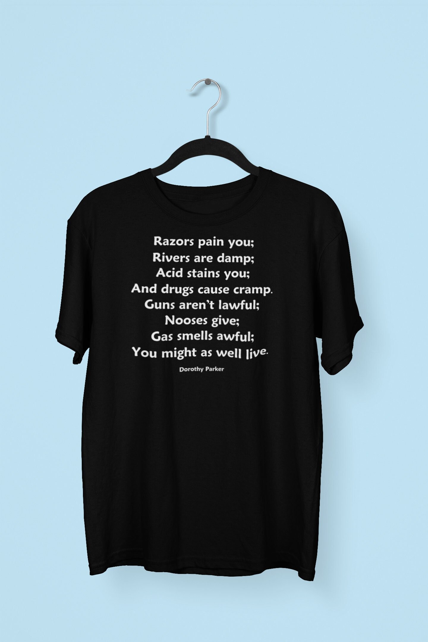 Dorothy Parker Mental Health Tshirt, Resume Poem Tee, Brainy Quote ...