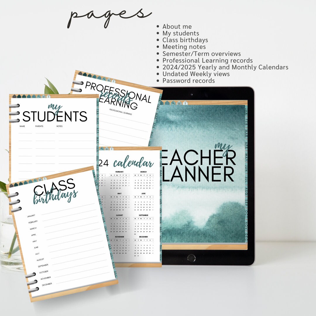 Teacher Digital Planner 2024 2025 Digital Planner Goodnotes Planner ...