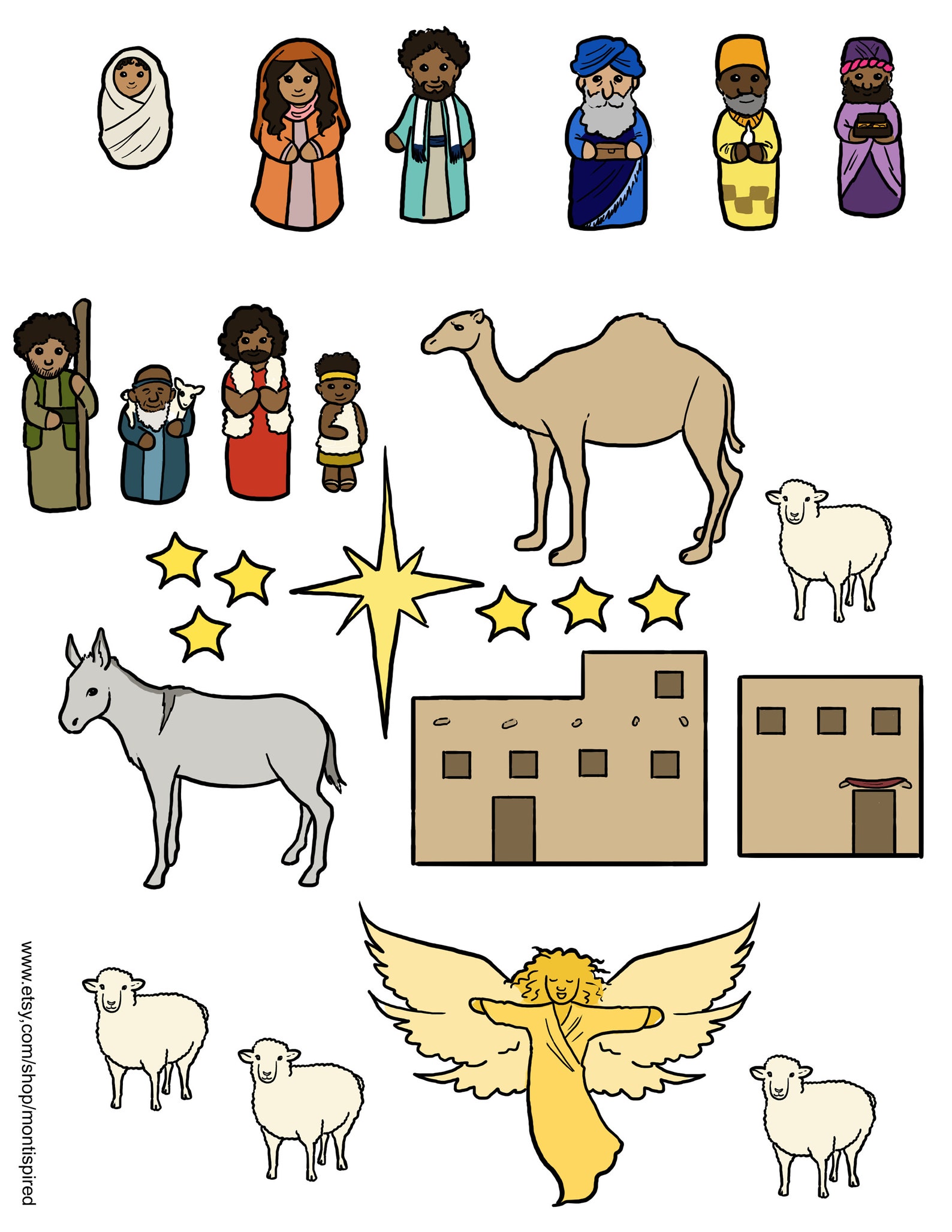 Nativity Counting Objects, Printable Montessori-inspired Material ...