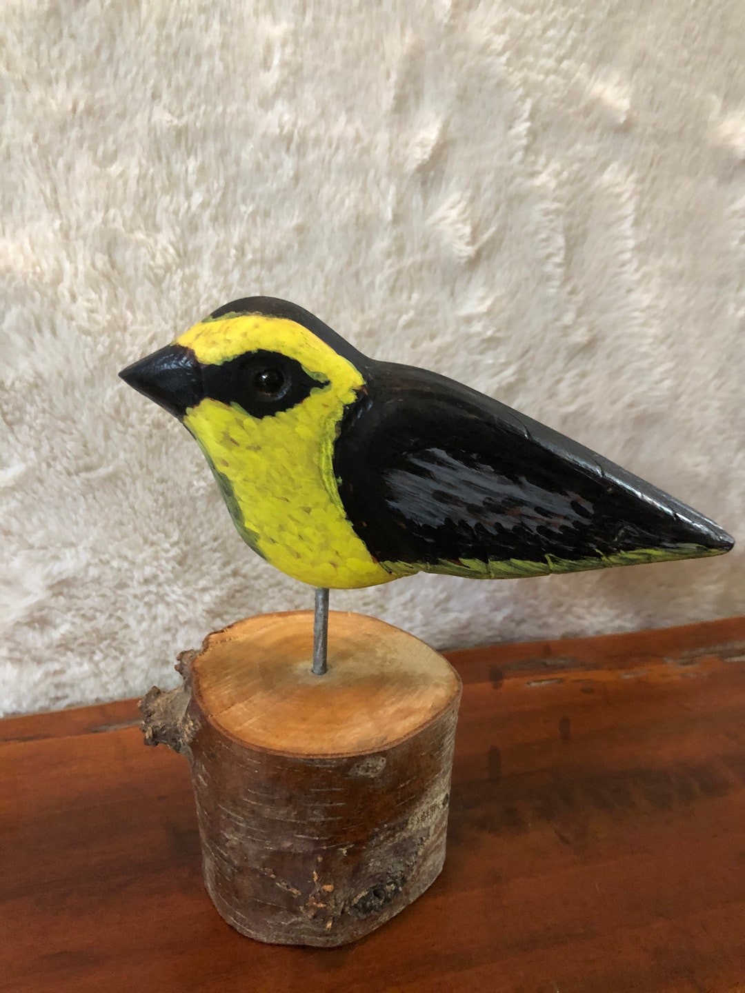 Hand Carved Wooden Oriole Bullocks Bird Figurine - Etsy