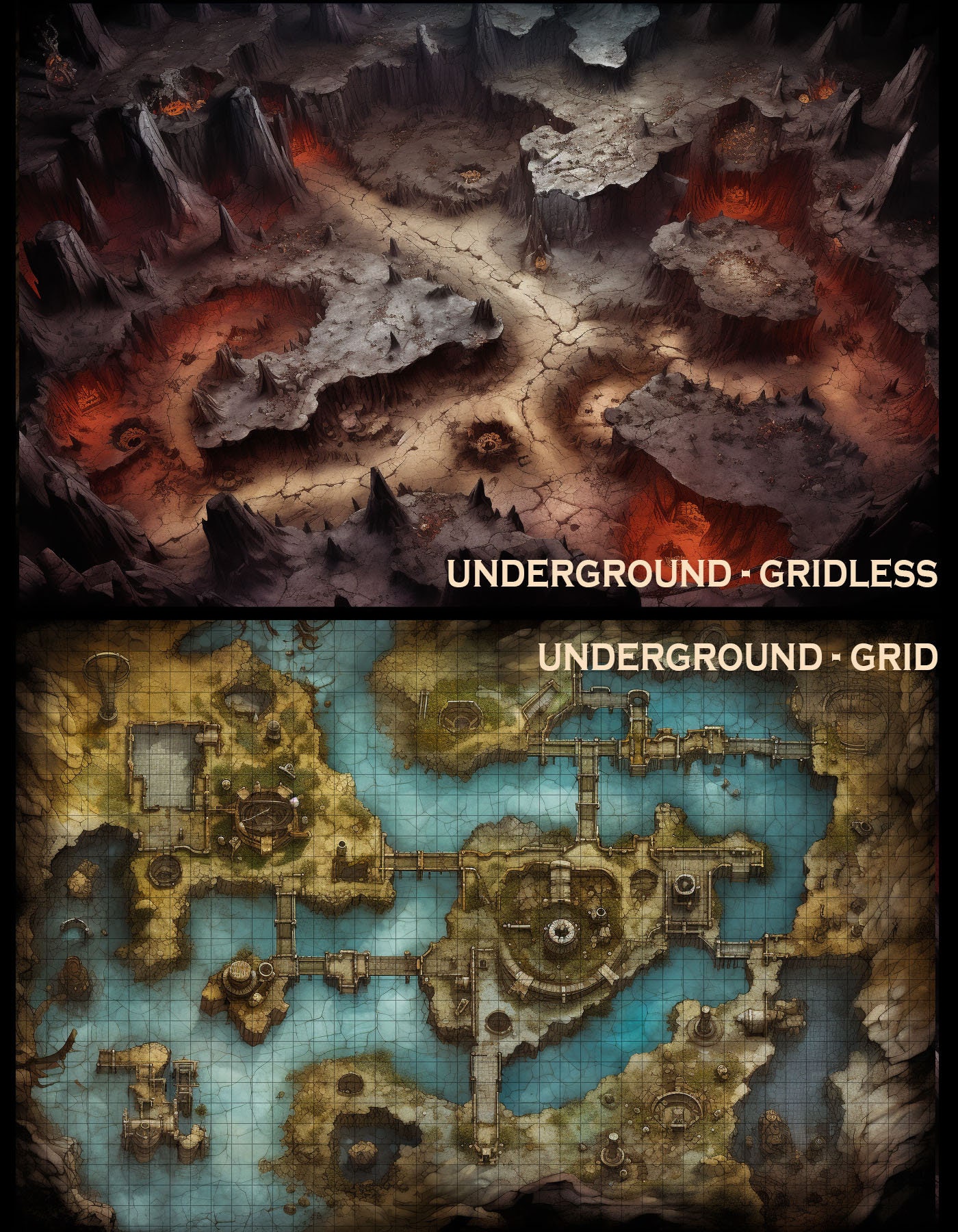 Dnd Starter Battle Map Bundle 24 Versatile D&D Battlemaps Set in ...