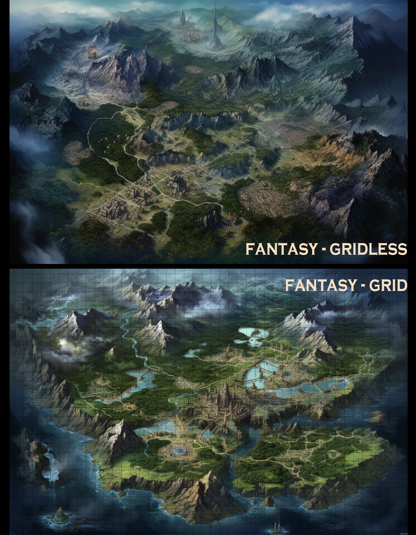 Dnd Starter Battle Map Bundle 24 Versatile D&D Battlemaps Set in ...