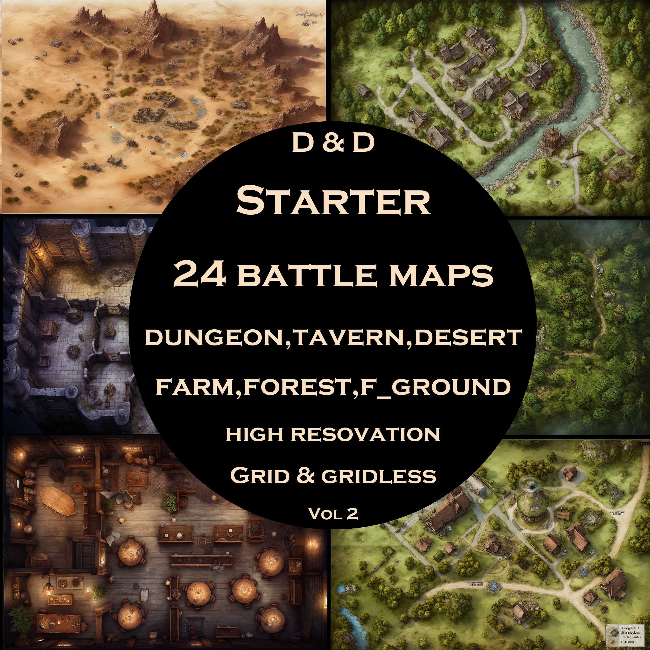 Dnd Starter Battle Map Bundle 24 Versatile D&D Battlemaps Set in ...