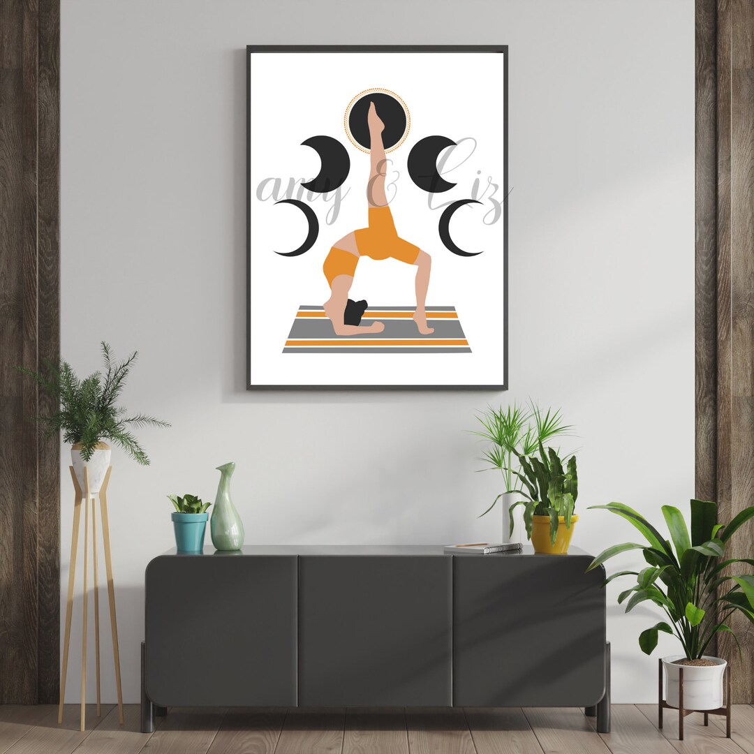 Yoga Pose Art | Yoga Wall Art | Modern Wall Art | - Etsy