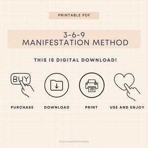 369 Manifestation Method Printable 369 Manifestation Template Law of ...