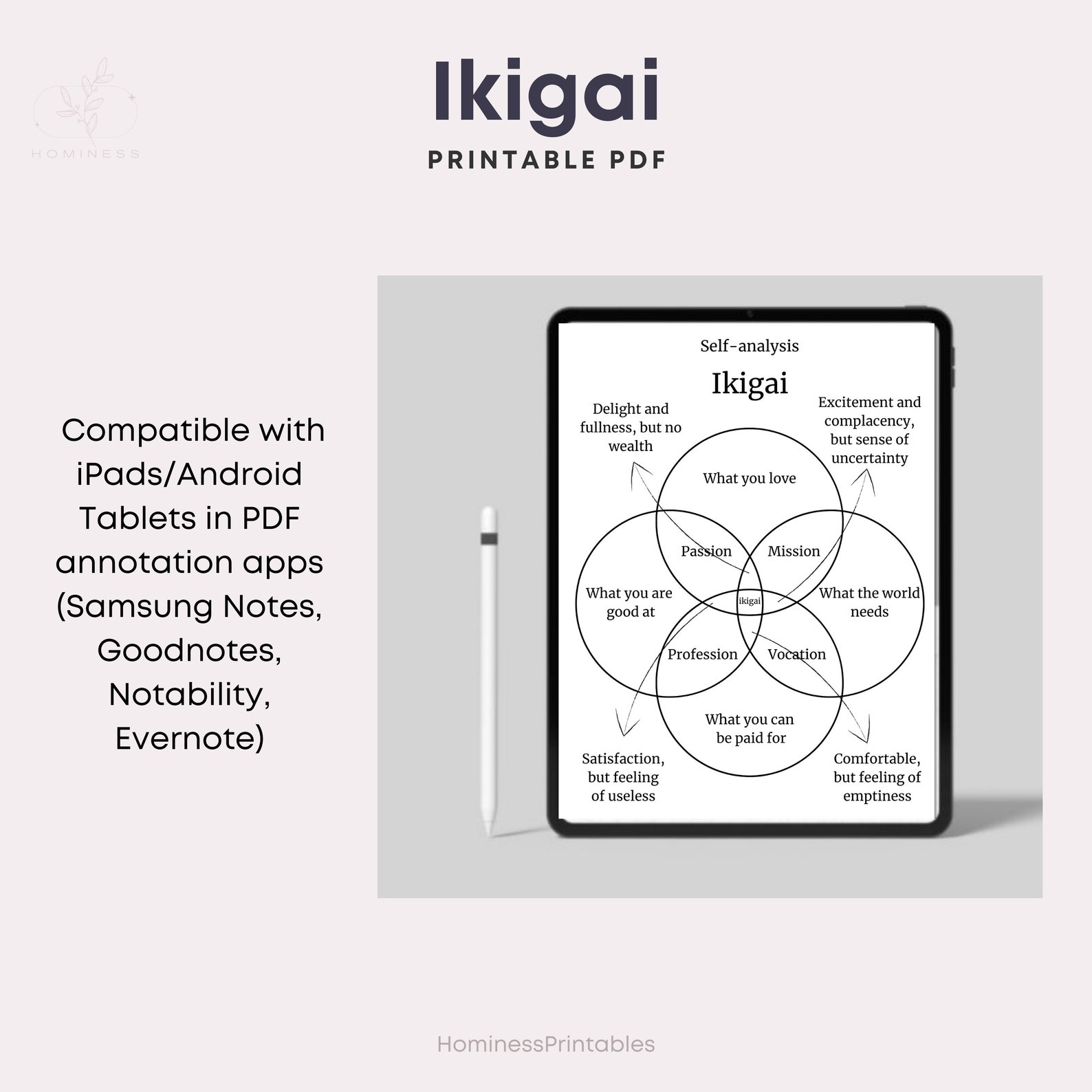 Find Your Ikigai Printable Ikigai Template Ikigai Method Worksheet ...