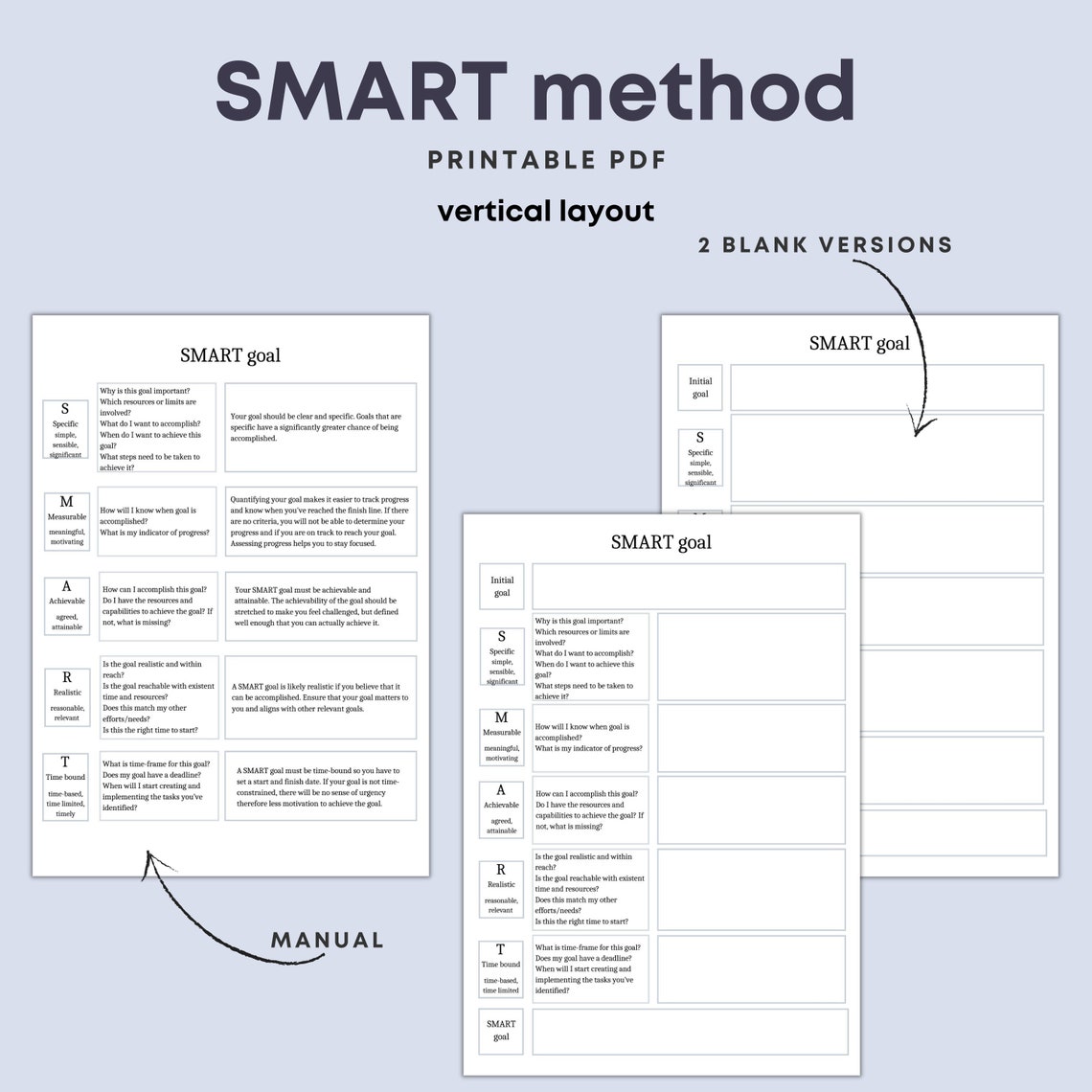SMART Goals Printable Worksheet SMART Goal Setting Smart Goal Coaching ...
