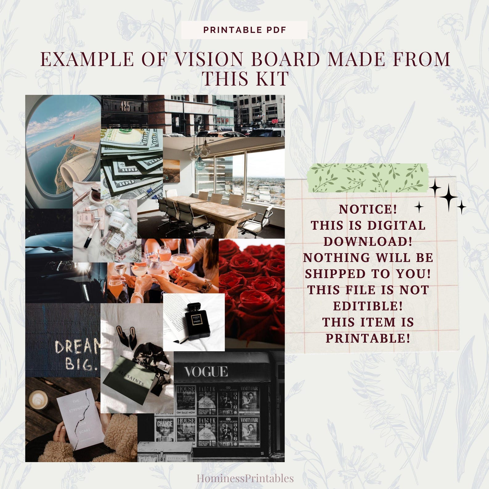 150 Vision Board Pictures Printables. That Girl Images Vision Board Kit ...