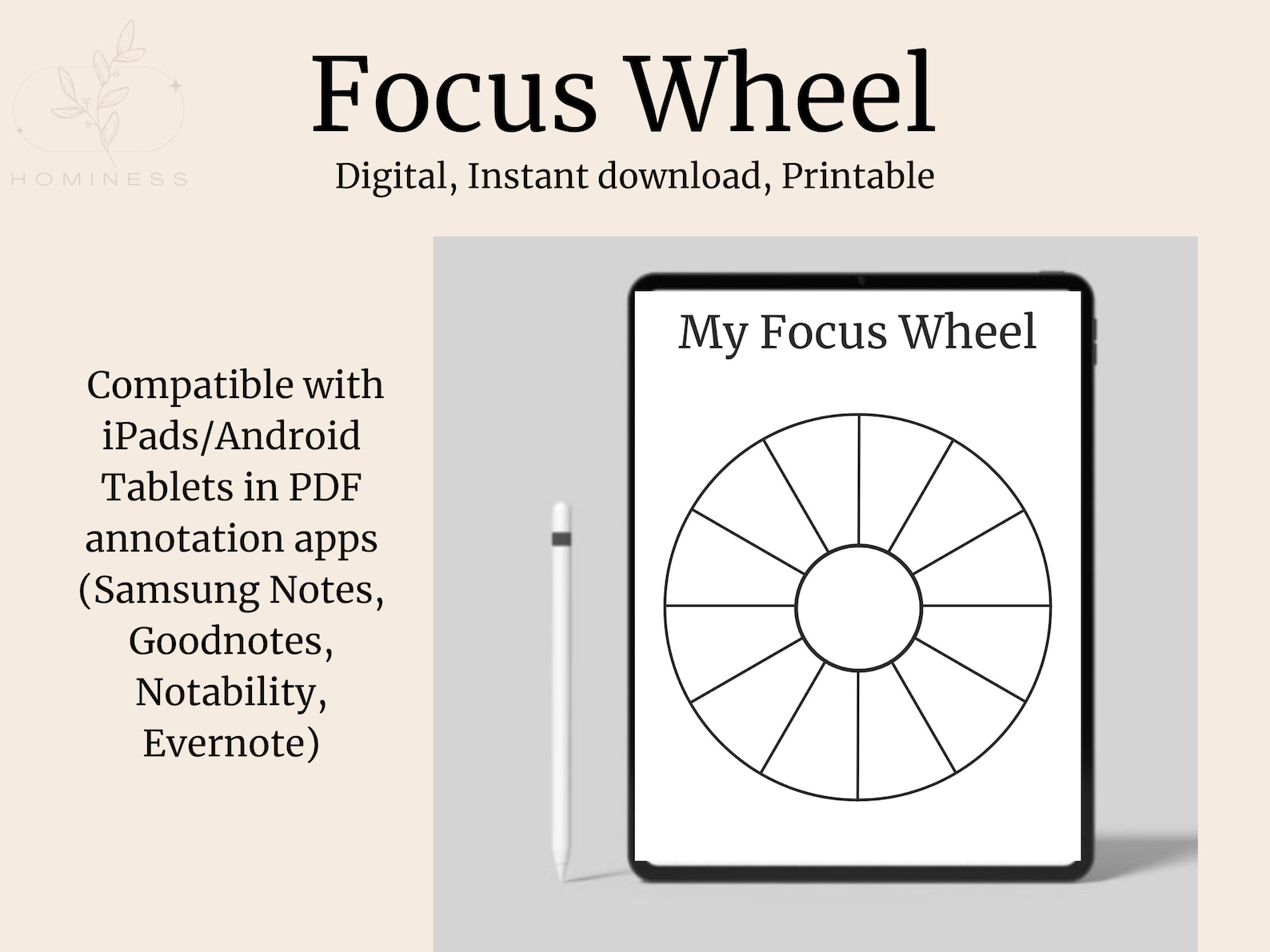 Focus Wheel Printable Abraham Hicks Manifesting Method Template Law of ...