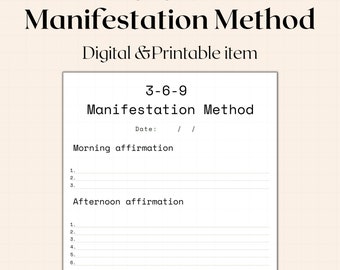 369 Manifestation Method Printable PDF - Etsy