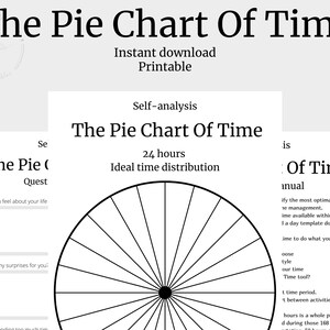 Pie Chart of Time Printable. 24 Hours Pie Chart Planner Time - Etsy