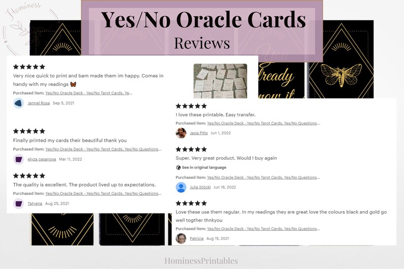 Yes/no Oracle Deck Printable. Yes/no Tarot Cards. Yes/no - Etsy