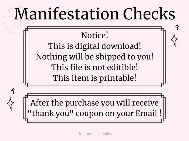 Manifestation Checks Printable. Money Manifestation. - Etsy