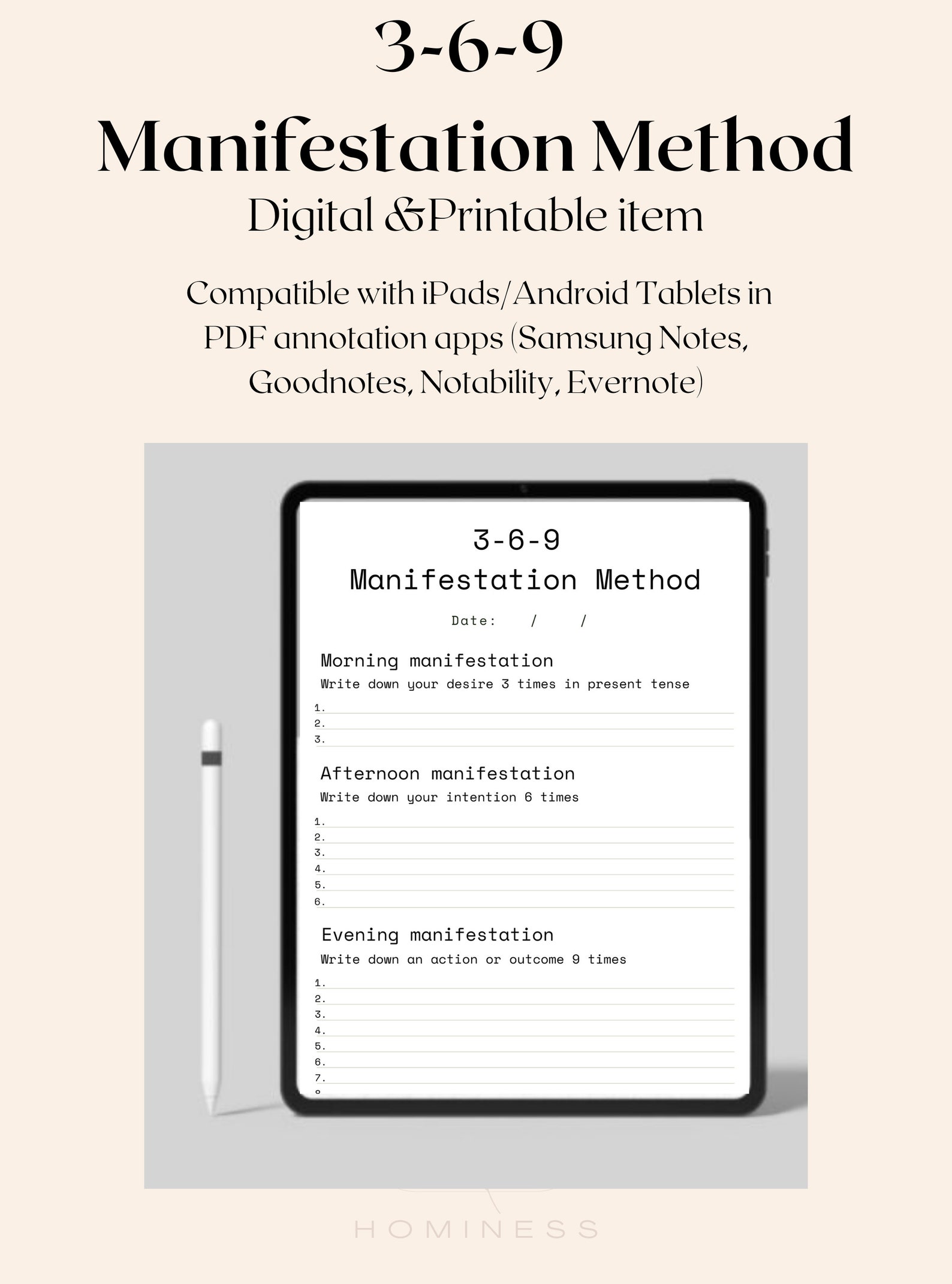 369 Manifestation Method Printable 369 Manifestation Template Law of ...