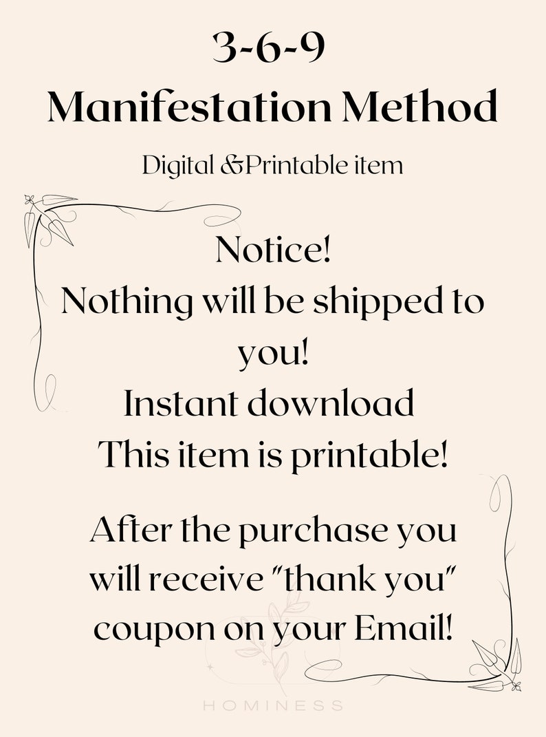 369 Manifestation Method Printable. 369 Manifestation - Etsy