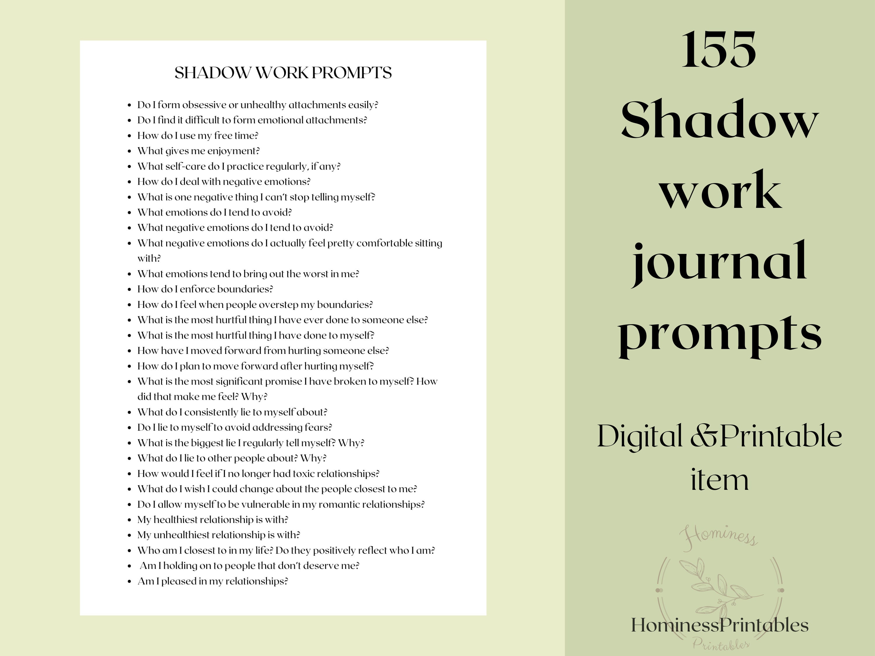 Shadow Work Journal Prompts Printable. Shadow Work Journal Prompts List ...