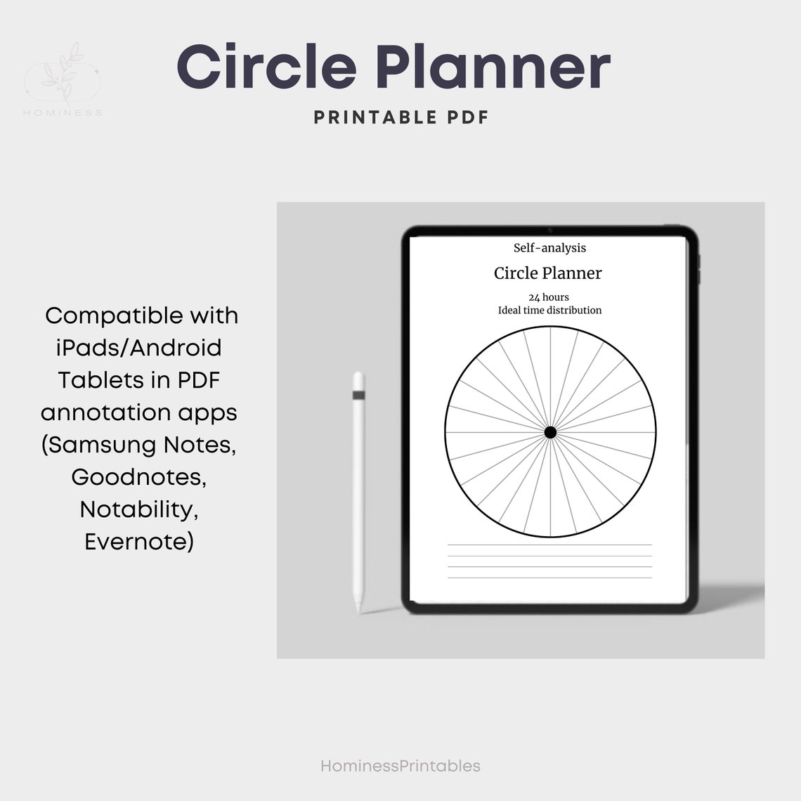 Circle Planner Template Pie Chart of Time Printable Daily Circle ...
