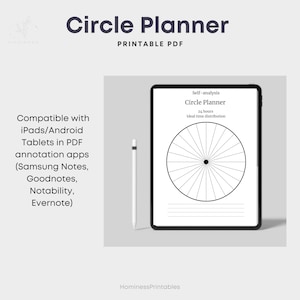 Circle Planner Template Pie Chart of Time Printable Daily Circle ...