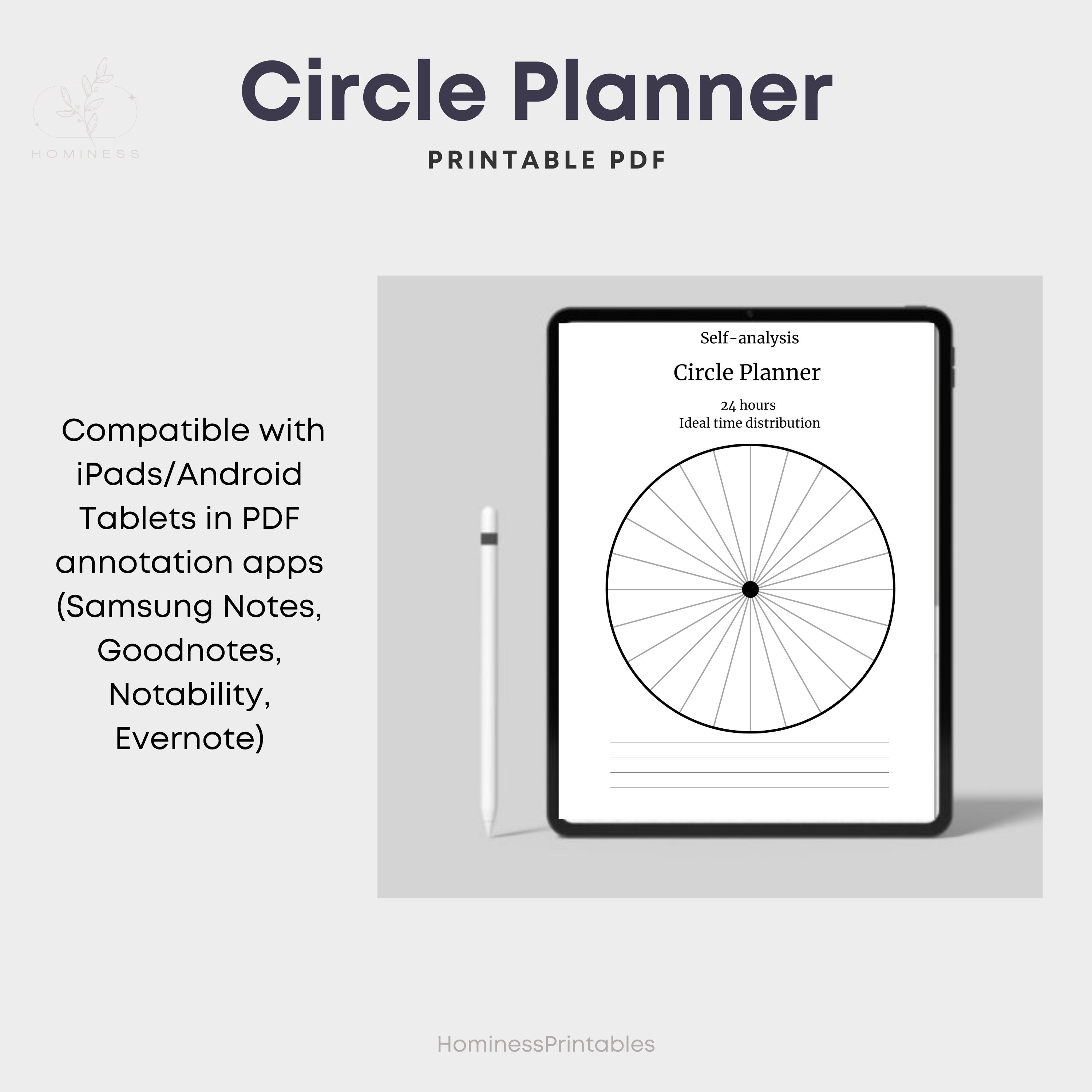 Circle Planner Template Pie Chart of Time Printable Daily Circle ...