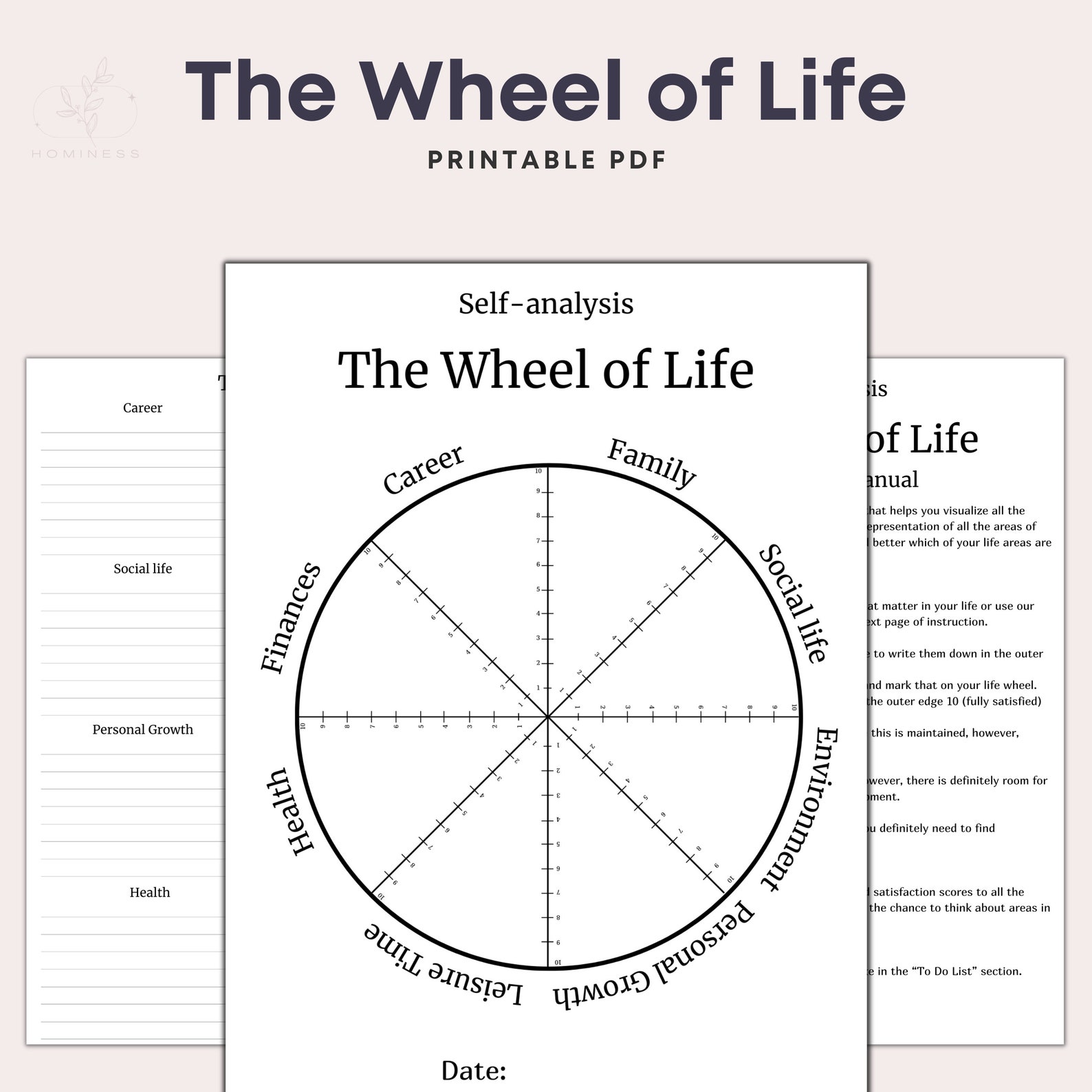 Wheel of Life Printable Wheel of Balance Template Coaching Worksheet ...