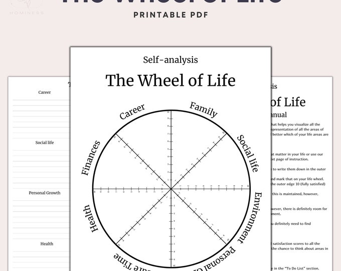 Wheel of Life Worksheets Editable Canva Template Life Balance Wheel ...
